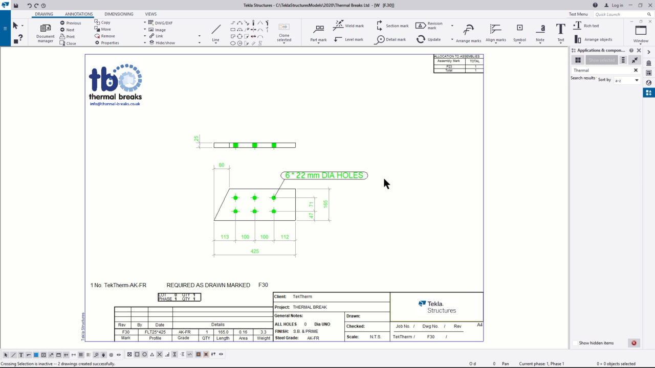 Tekla Plugin - Thermal Breaks